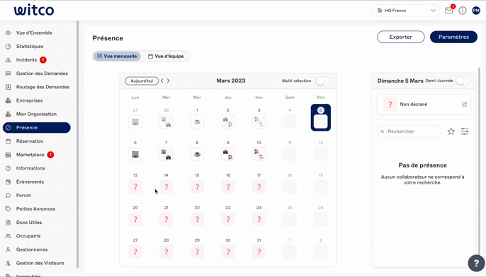 Register your presence in the office with the Attendance module – Witco - Help Center